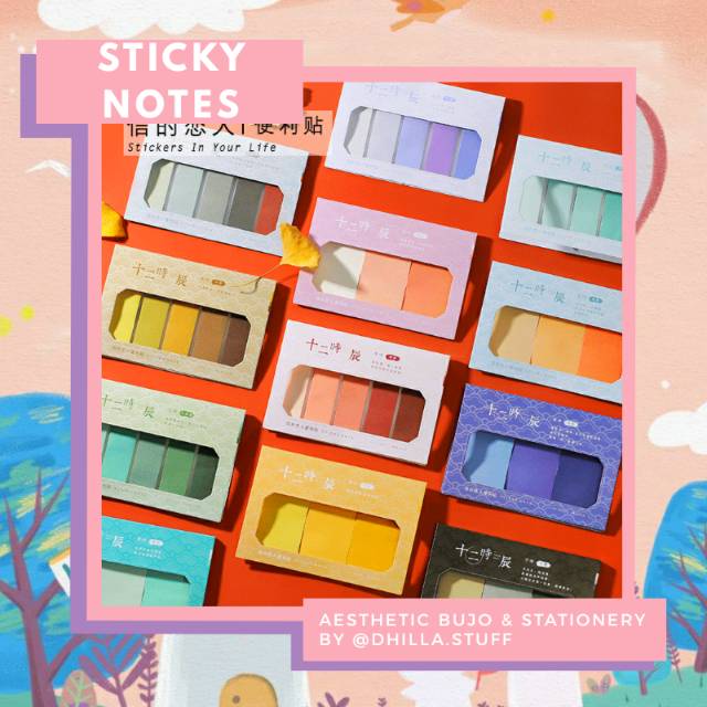Jual Twelve Color Palettes Label Sticky Notes | Shopee Indonesia