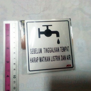 Jual sticker "MATIKAN AIR KRAN" gambar tempel sign label keran di kamar ...