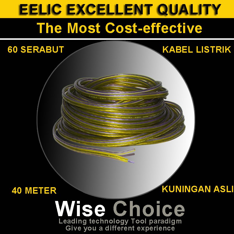 Jual EELIC KAL-2X60 -40M Kabel Listrik Audio 40 Meter Bahan Serabut ...