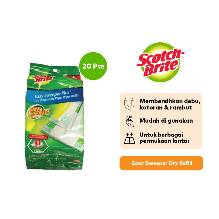 Jual MyHomey 3M Scotch Brite Easy Sweeper Dry Refill Kain Pel Kering ES ...