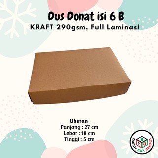 Jual DUS DONAT isi 6 B/kemasan /kardus /Box /Polos | Shopee Indonesia