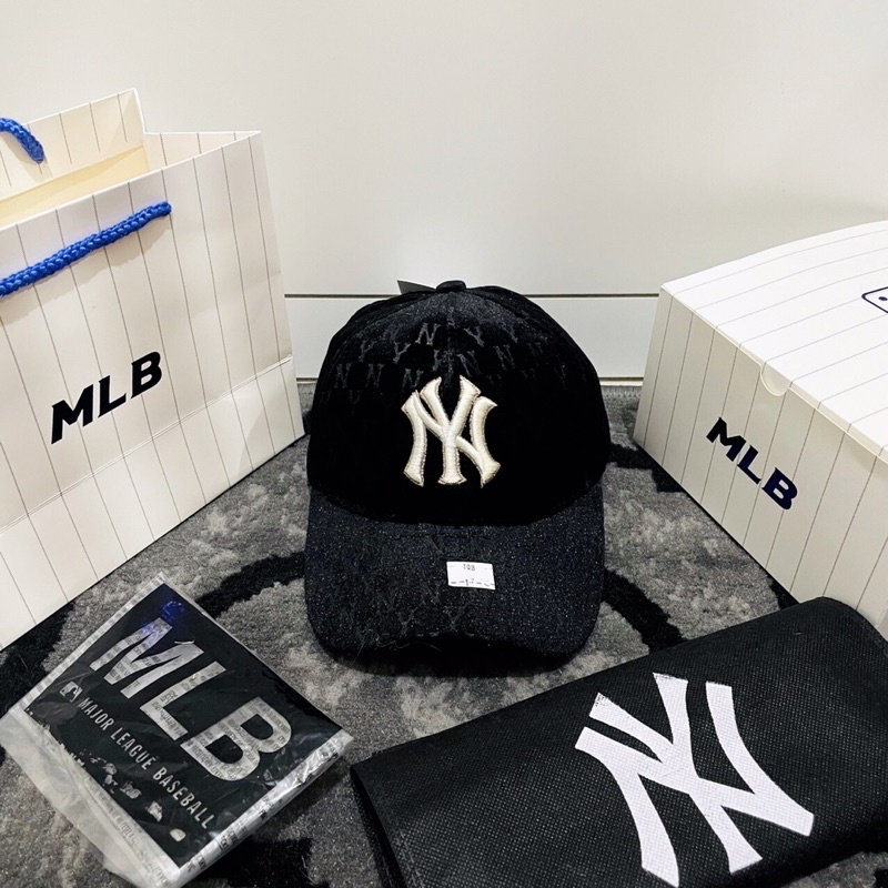 Jual MLB CAP NEW YORK MONOGRAM BLACK FONT SILVER | Shopee Indonesia