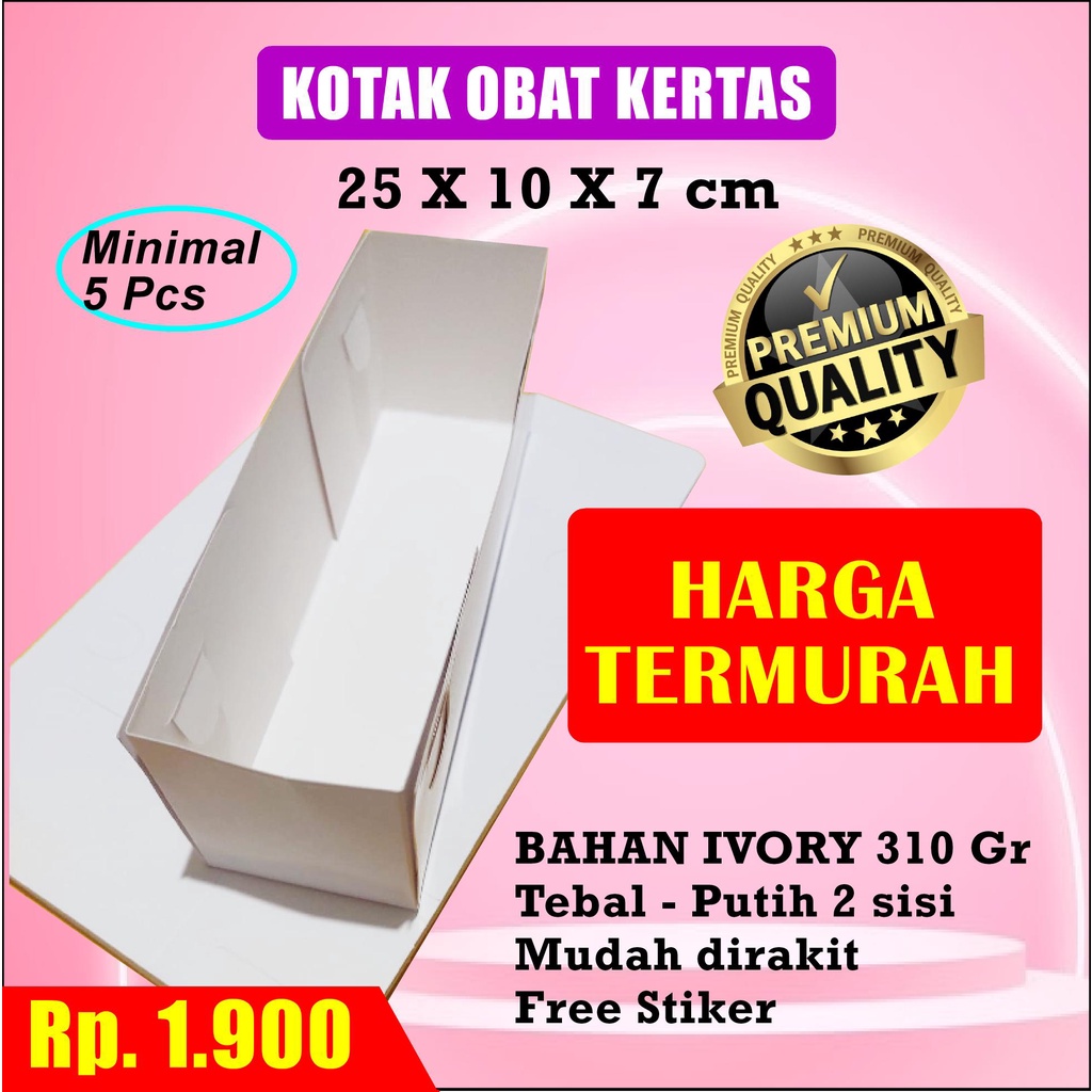 Jual Kotak obat kertas jumbo 25 x 10 x 7 Buat Apotek, Klinik, Rumah ...