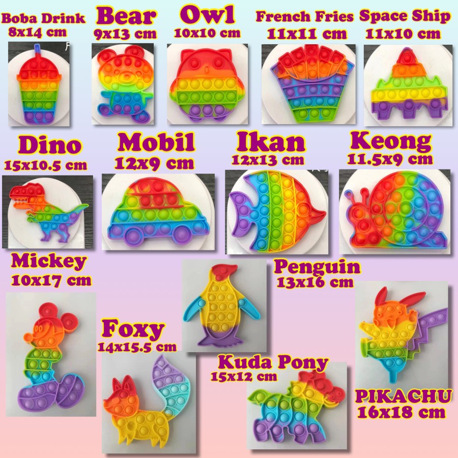 Jual Mainan Pop It Murah Pop It Rainbow Pop It Colorful Push Bubble ...
