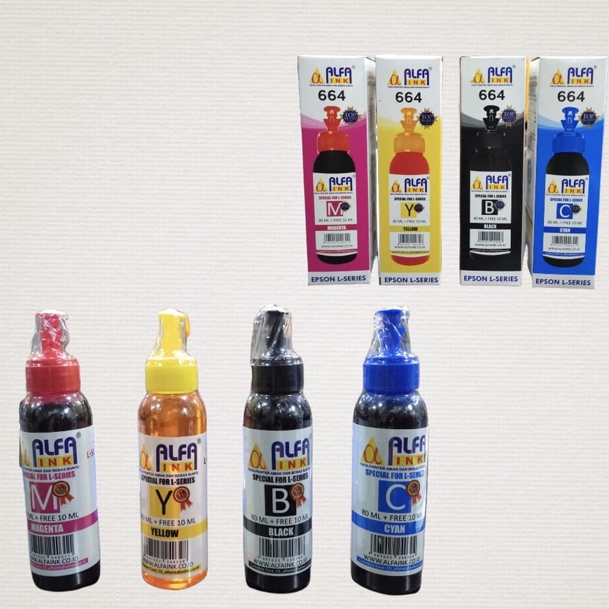 Jual TINTA BOTOL ALFAINK EPSON L-SERIES 80ML | Shopee Indonesia