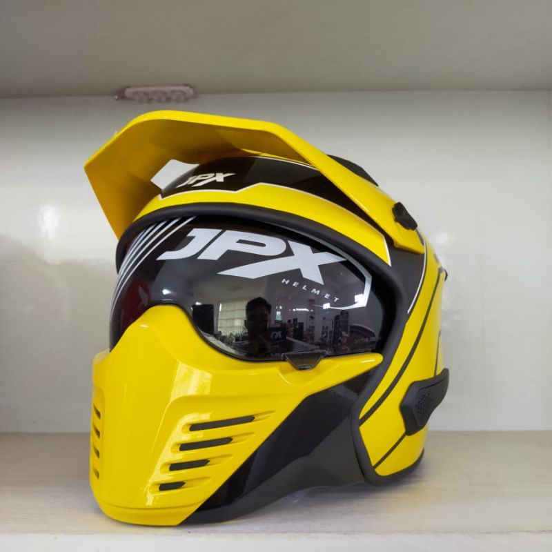 Jual HELM JPX MX 726R MOTIF XRIDE 02 YELLOW HELM MODULAR JPX KUNING ...