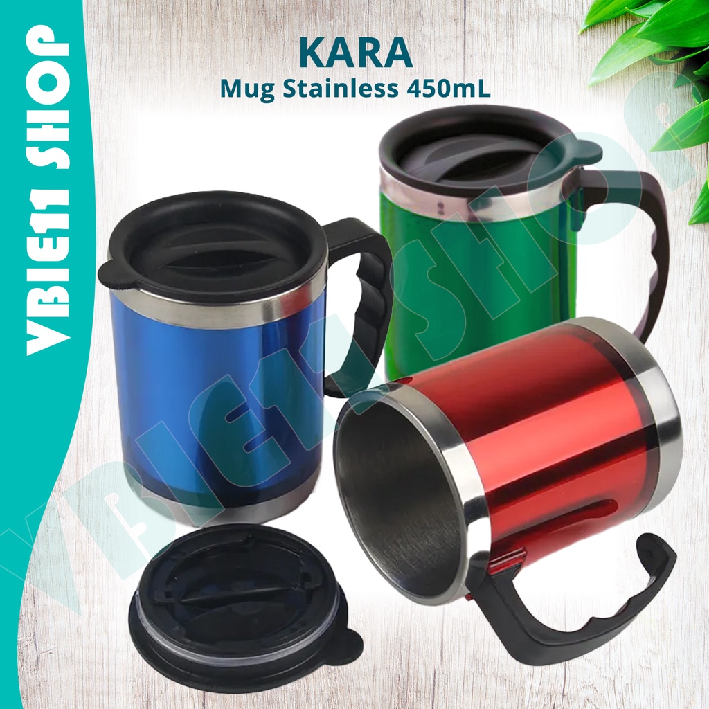 Jual MUG GELAS TERMOS AIR STAINLESS WARNA / MUG KANTOR / MUG KOPI / MUG ...