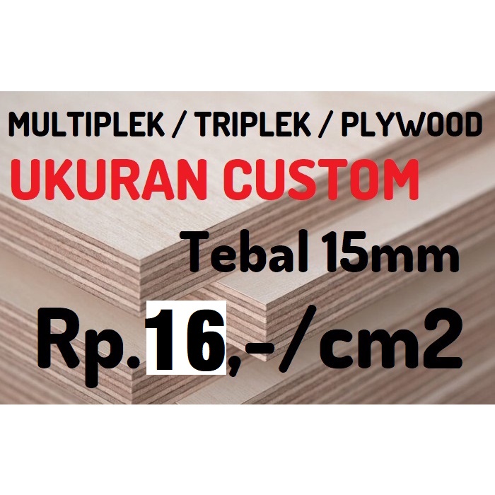 Jual Multiplek / Triplek / Plywood 15mm Ukuran Custom | Shopee Indonesia