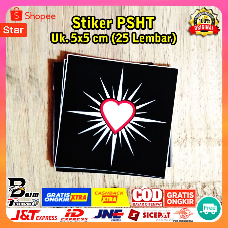 Jual Aksesoris Pencak Silat Stiker PSHT Hati Bersinar 1922 Sticker Wall Dinding Hiasan Tempelan ...