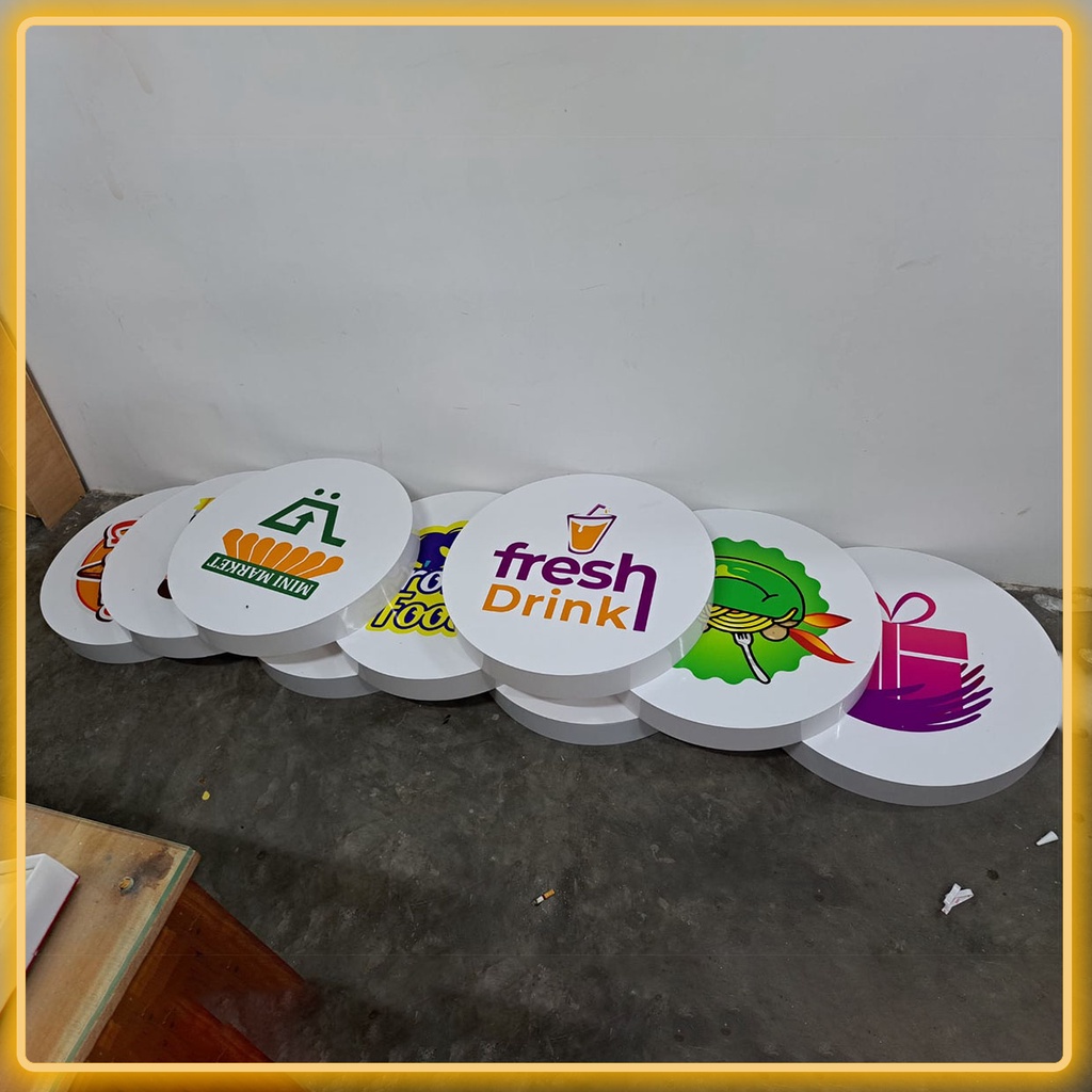 Jual Neon Box Bulat 35cm 1 Muka Full Akrilik | Shopee Indonesia