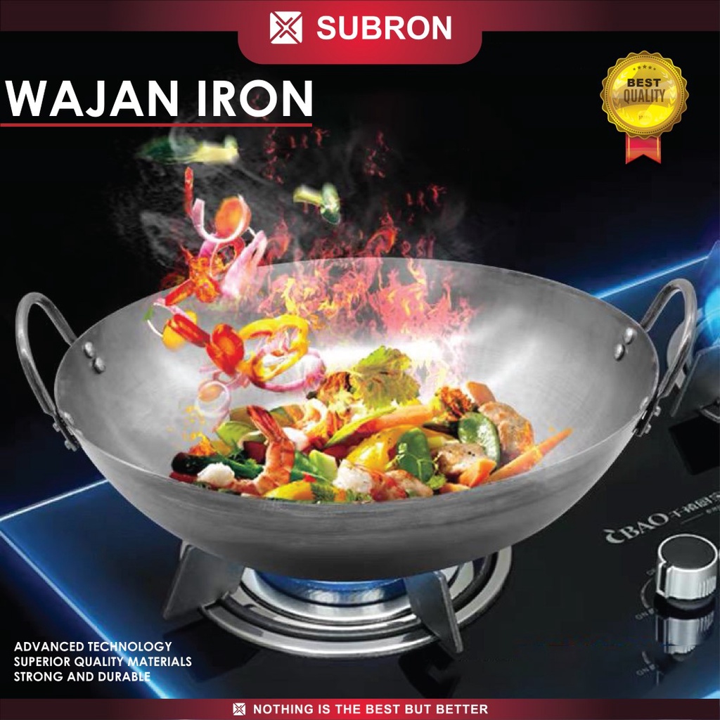 Jual SUBRON Wajan Iron Besi Dapur Alat Masak 60cm | Shopee Indonesia