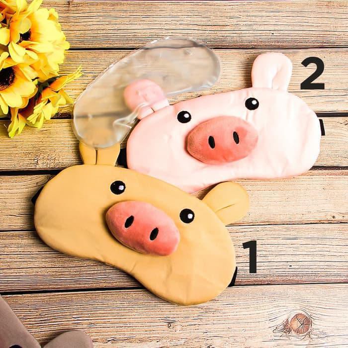 Masker Penutup Mata /Eye Mask Kain Gel Pendingin Babi Piggie Piggy ...