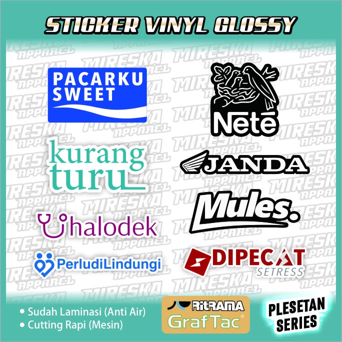 Jual Terbaru!! Stiker Viral Glossy Terlaris Aesthetic PLESETAN Series ...