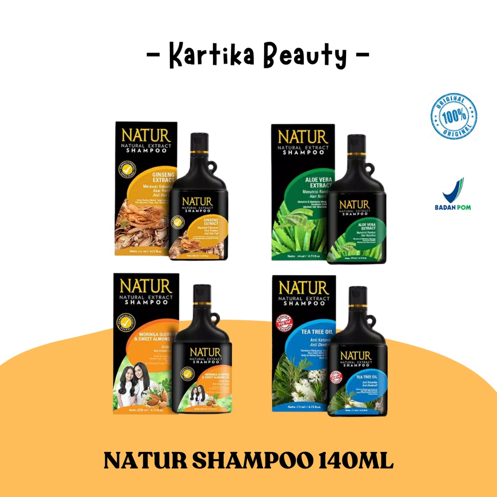 Jual NATUR HAIR SHAMPO NATURAL EXTRACT 140 ML SAMPO GINSENG RAWAT ...