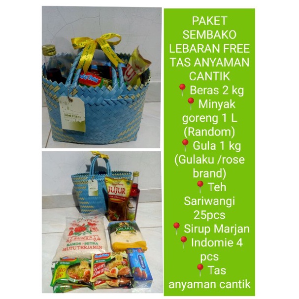 Jual PAKET SEMBAKO /HAMPERS LEBARAN FREE TAS ANYAMAN CANTIK | Shopee Indonesia