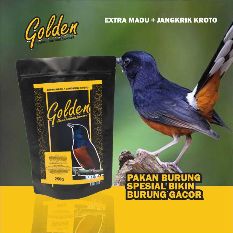 Jual MAKANAN BURUNG Golden Jawara Murai Batu | Voer Pellet 250gr EXTRA ...