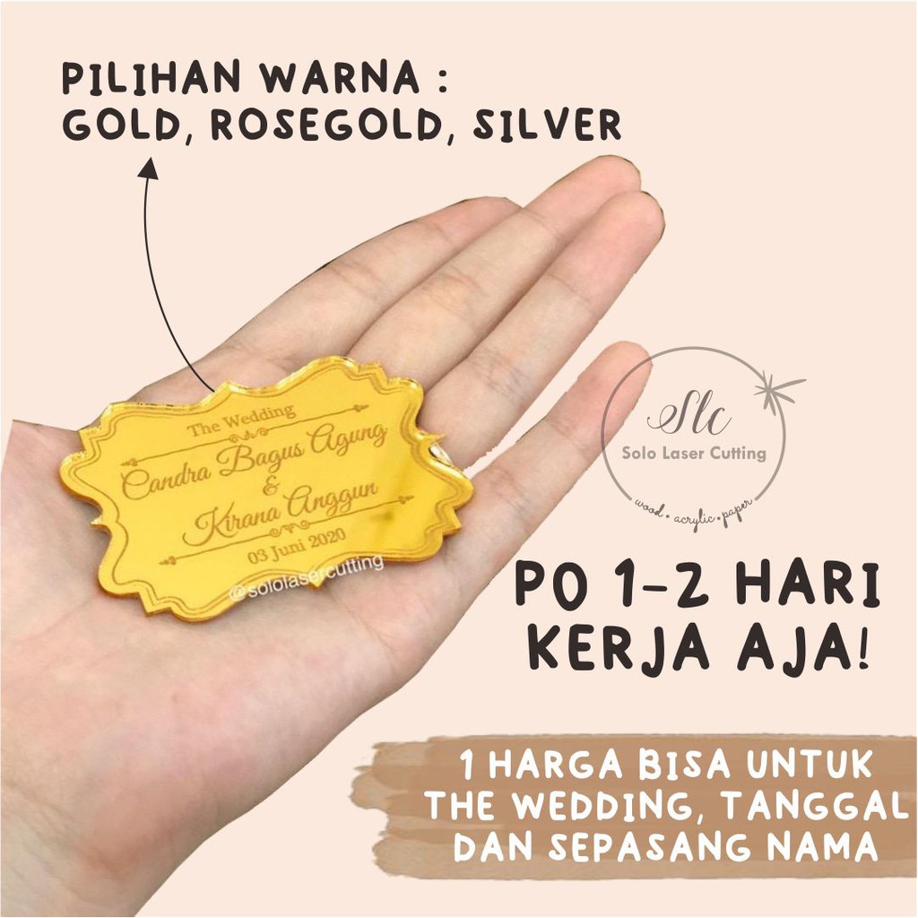 Jual NAMA AKRILIK MIRROR UNTUK MAHAR / BOX SESERAHAN | NAME TAG ACRYLIC ...