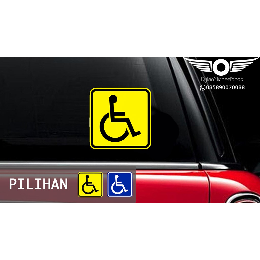 Jual Stiker Mobil Tanda Kursi Roda Wheel chair sign Vinyl Decal Sticker ...