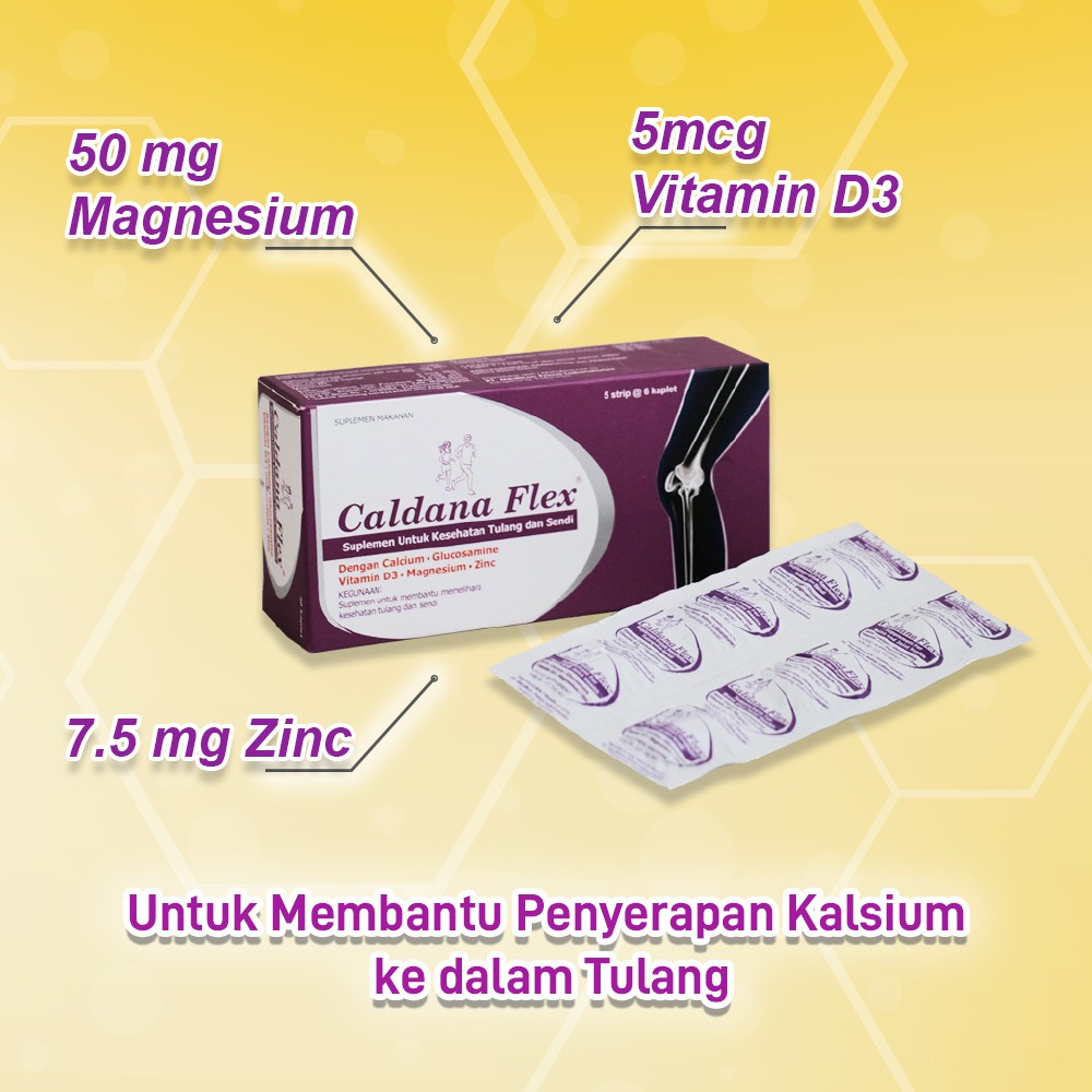 Jual VITAMIN TULANG & SENDI CALDANA FLEX PER STRIP (ISI 6 KAPLET ...