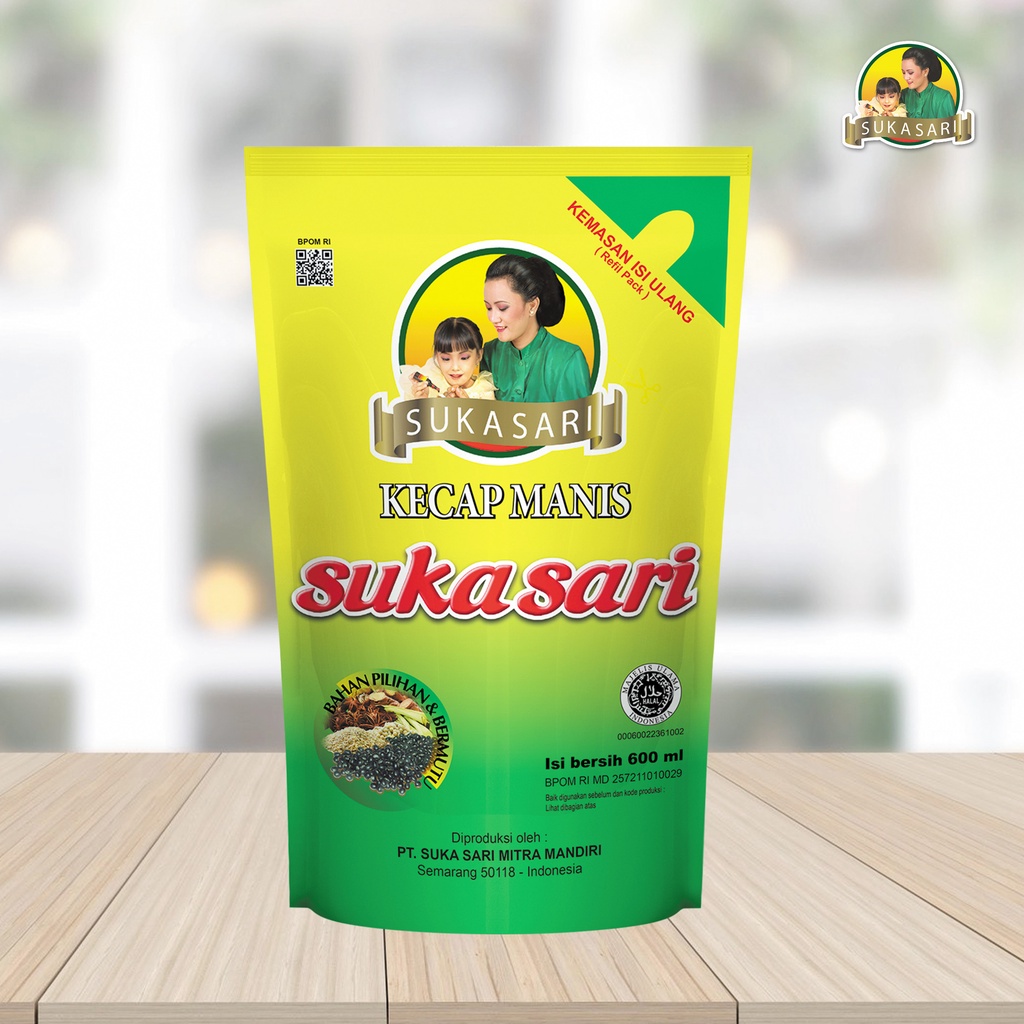 Jual KECAP MANIS SUKASARI POUCH 600 ML / KECAP REFILL SUKASARI 600 ML ...