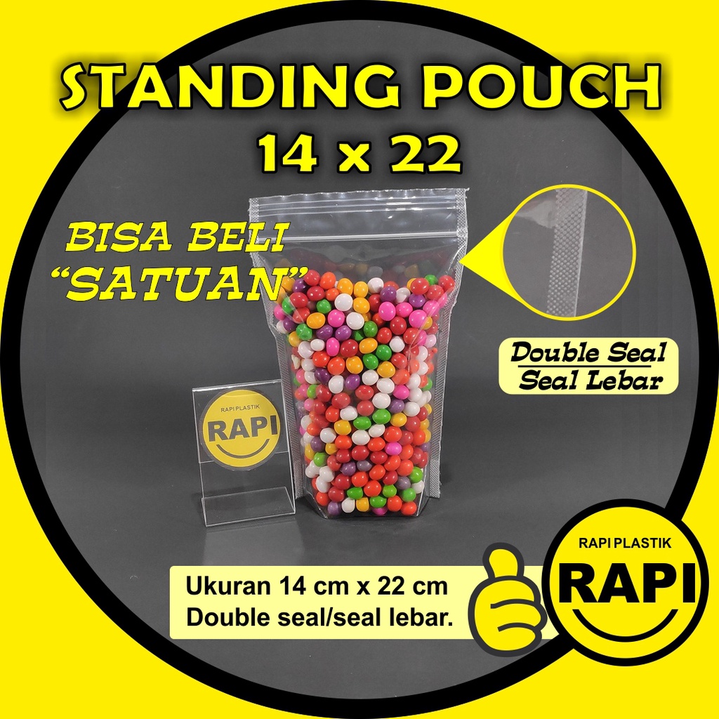 Jual Plastik Standing Pouch 14x22 Kemasan Klip Bungkus Makanan Cemilan ...
