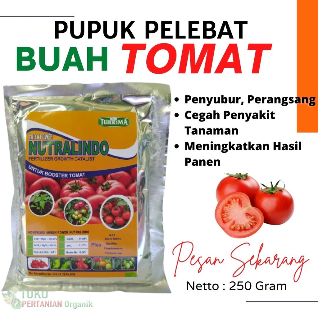 Jual Pupuk Organik Pemicu untuk tomat Lonjong, Booster NUTALINDO alami pembesar buah tomat ...