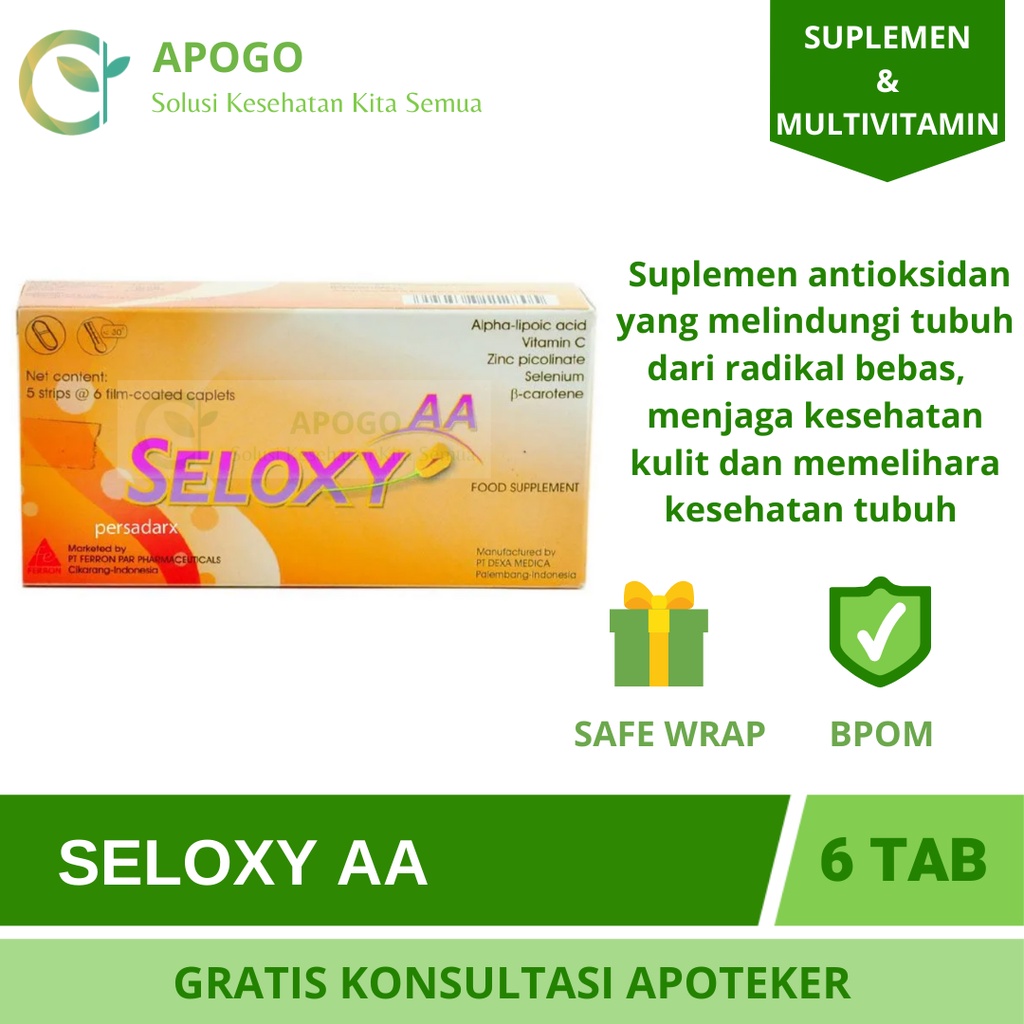 Jual SELOXY AA MULTIVITAMIN 1 STRIP ISI 6 TABLET | Shopee Indonesia