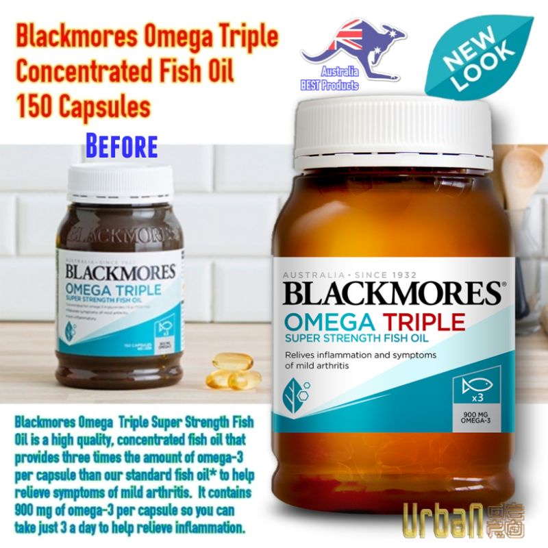 Jual Blackmores Omega Triple Concentrated Fish Oil 150 Capsules - Original Made in Australia ...