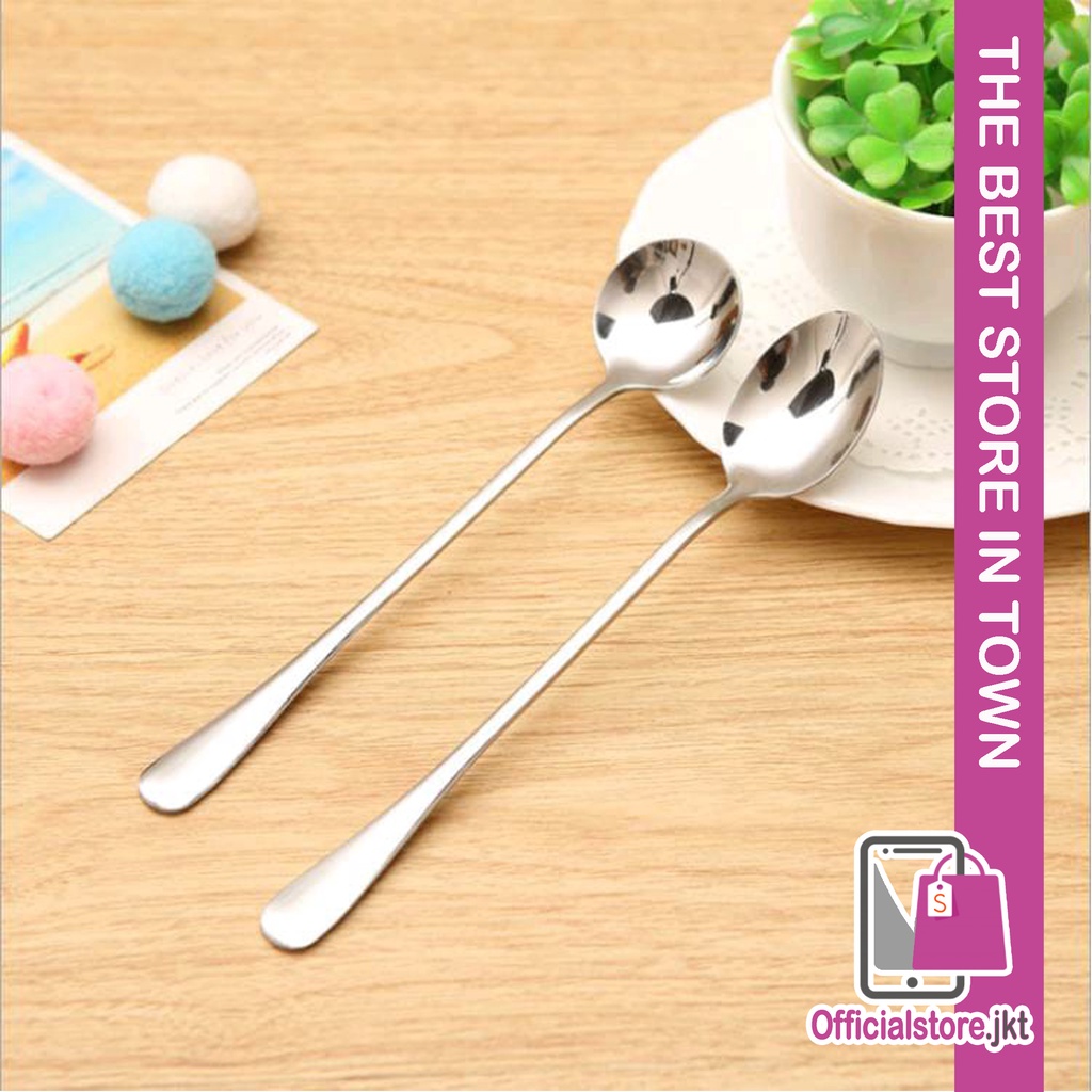 Jual SJ - Sendok Teh Korea Bulat Dan Lonjong - Sendok Makan Jus ...