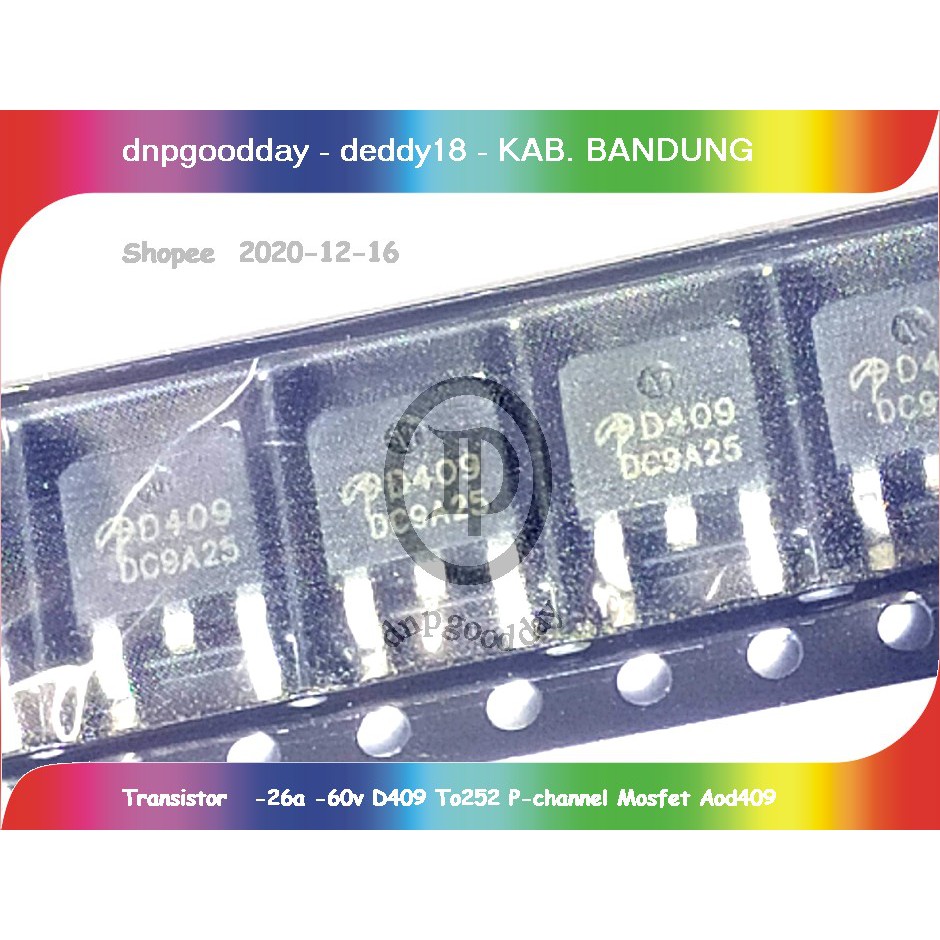Jual Transistor -26a -60v D409 To252 P-channel Mosfet Aod409 | Shopee ...