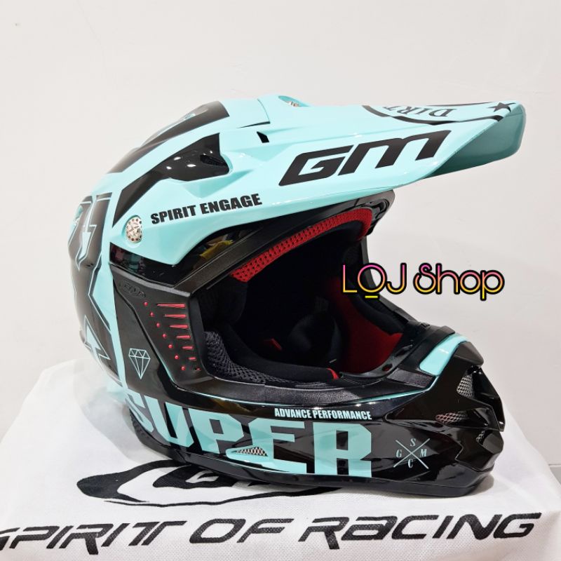 Jual HELM GM SUPER CROSS CR 01 LIGHT TOSCA BLACK SUPERMOTO FULL FACE ...