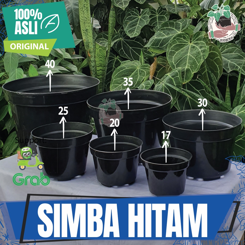 Jual Pot Polos Hitam Plastik Simba Bunga Tanaman Hias Ukuran Besar ...