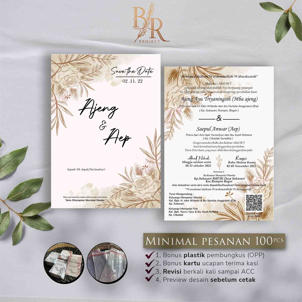 Jual Undangan Pernikahan Uk A5 Simple Elegan | Shopee Indonesia