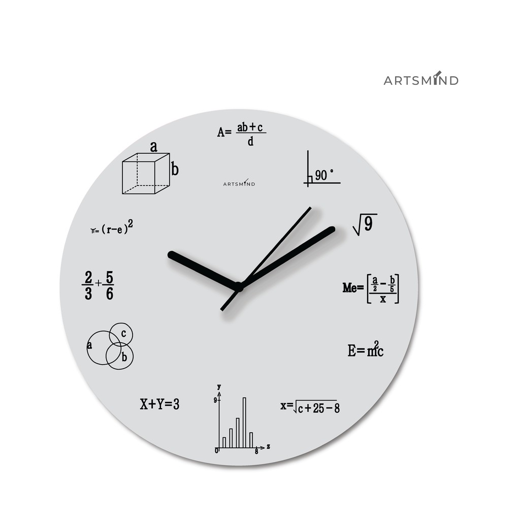 Jual Jam dinding matematika angka number math grey | Shopee Indonesia