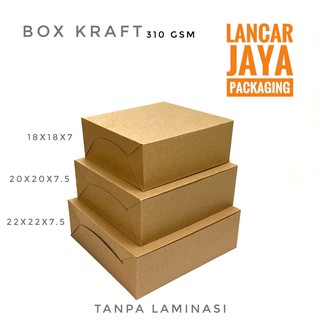 Jual BOX KRAFT COKLAT DOS KOTAK PACKAGING SNACK ROTI KUE UKURAN 22x22x7 ...