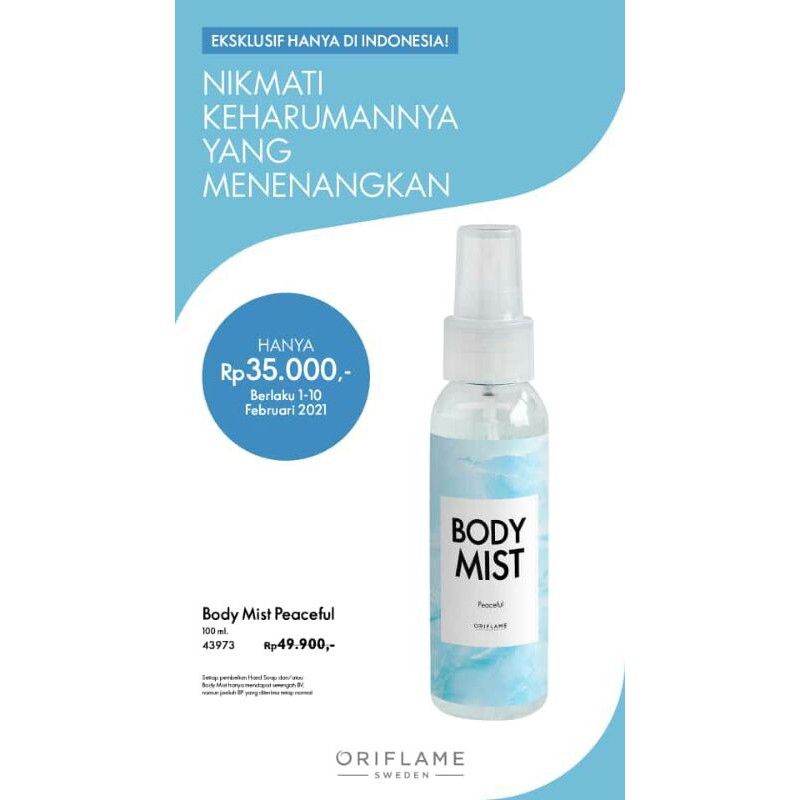 Jual body mist peaceful | Shopee Indonesia