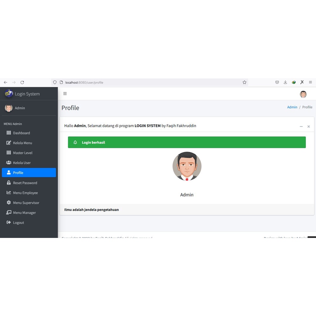 Jual Source Code Sistem Login Multi User Dan Multi Level Dengan Codeigniter 4 Dan Template Admin