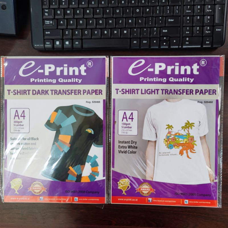 Jual EPRINT ( LIGHT / DARK ) T SHIRT TRANSFER PAPER | Shopee Indonesia
