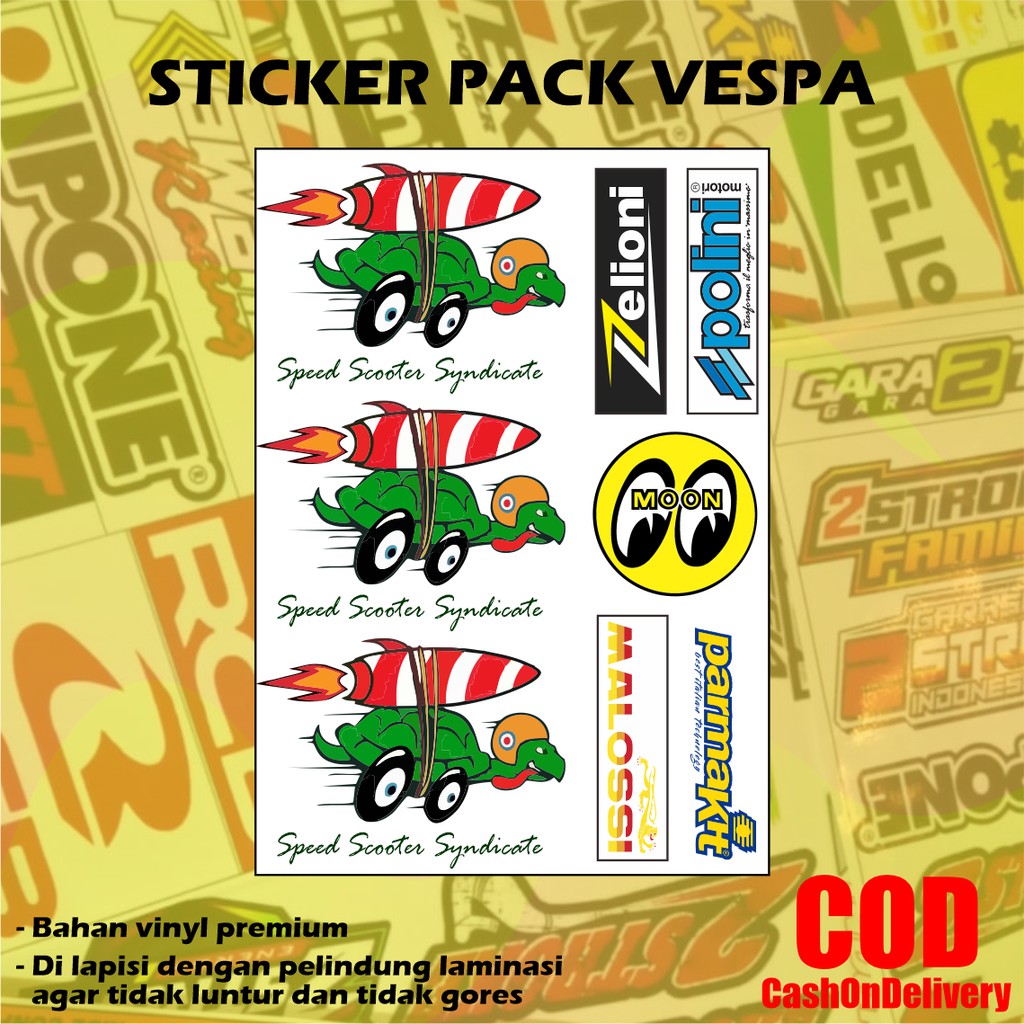 Jual STICKER PACK VESPA SPEED SCOOTER SYNDICATE | Shopee Indonesia