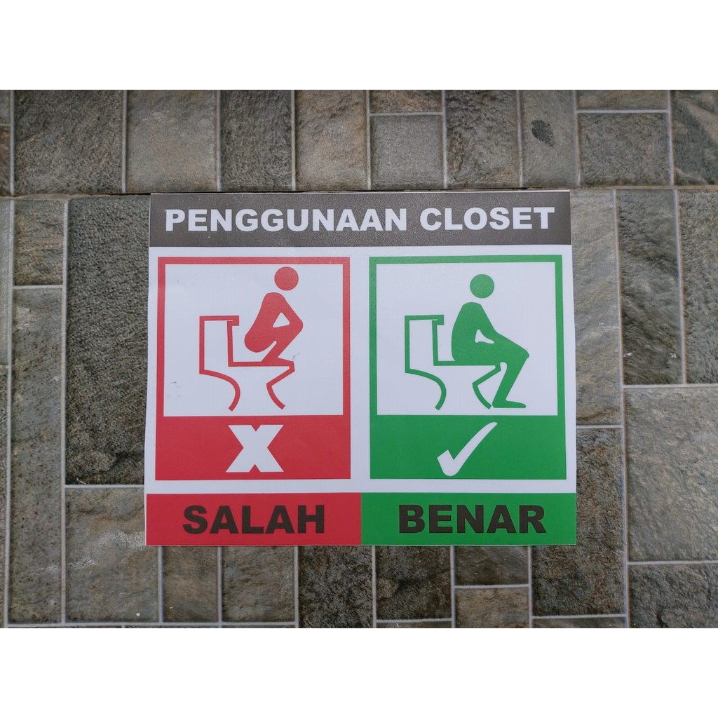 Jual Stiker Cara Posisi Duduk Closet Benar Penggunaan Toilet Kantor ...