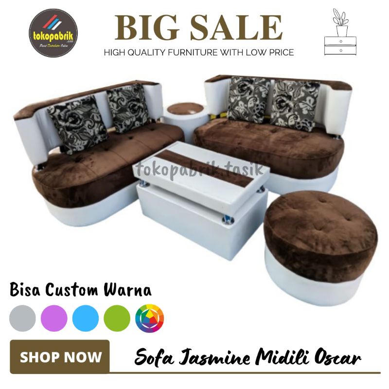 Jual Sofa Jasmin 221 Sofa Tamu Minimalis Modern Bahan Midili dan Oscar Sofa Murah Tasikmalaya ...