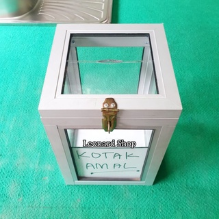 Jual Kotak Amal Aluminium Kaca / Box Saran Tip Sumbangan Donasi Uang ...