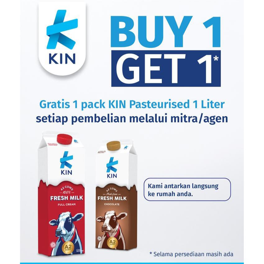 Jual PROMO TERAKHIR!!! BELI 1 GRATIS 1!!! SUSU KIN 1 LITER FRESH MILK ...