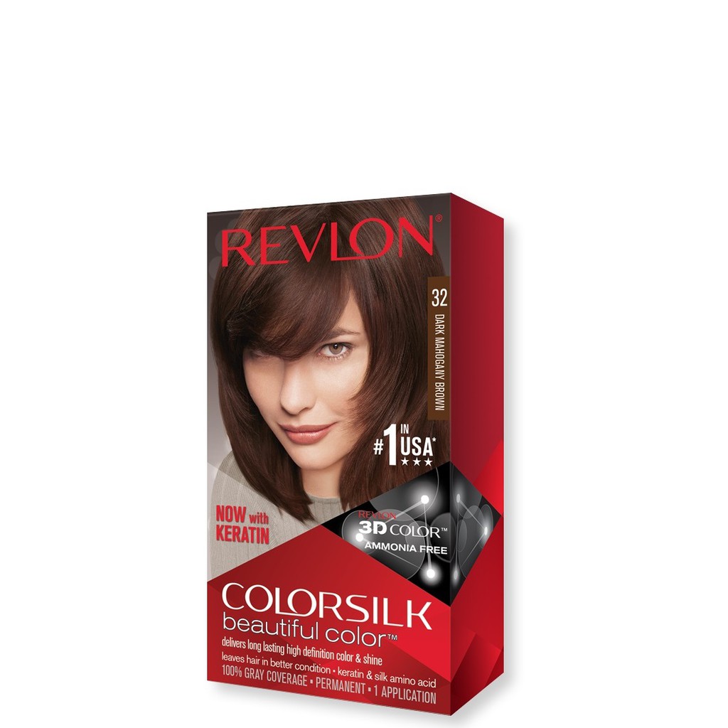 Jual Revlon Colorsilk Beautiful Color - No.32. Dark Mahogany Brown ...