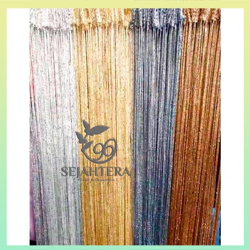 Jual TIRAI BENANG GLITER DEKORASI 1X2/TIRAI GLITER PUTIH/HIASAN BLING2 ...
