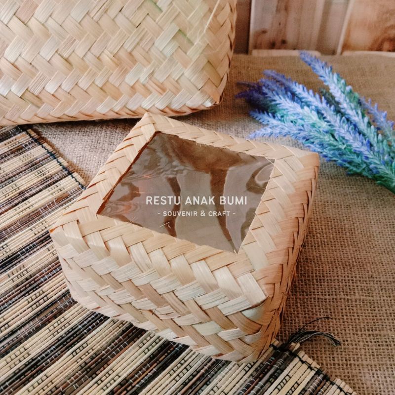 Jual Besek 12 cm Natural Mika - Besek Mini - Besek Snack | Shopee Indonesia