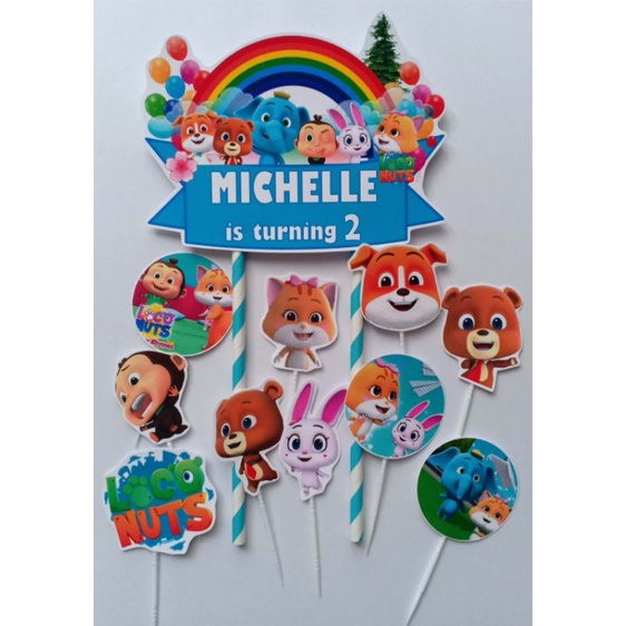 Jual TOPPER CAKE HIASAN KUE ULANG TAHUN GAMBAR LOCO NUTS BISA CUSTOM ...