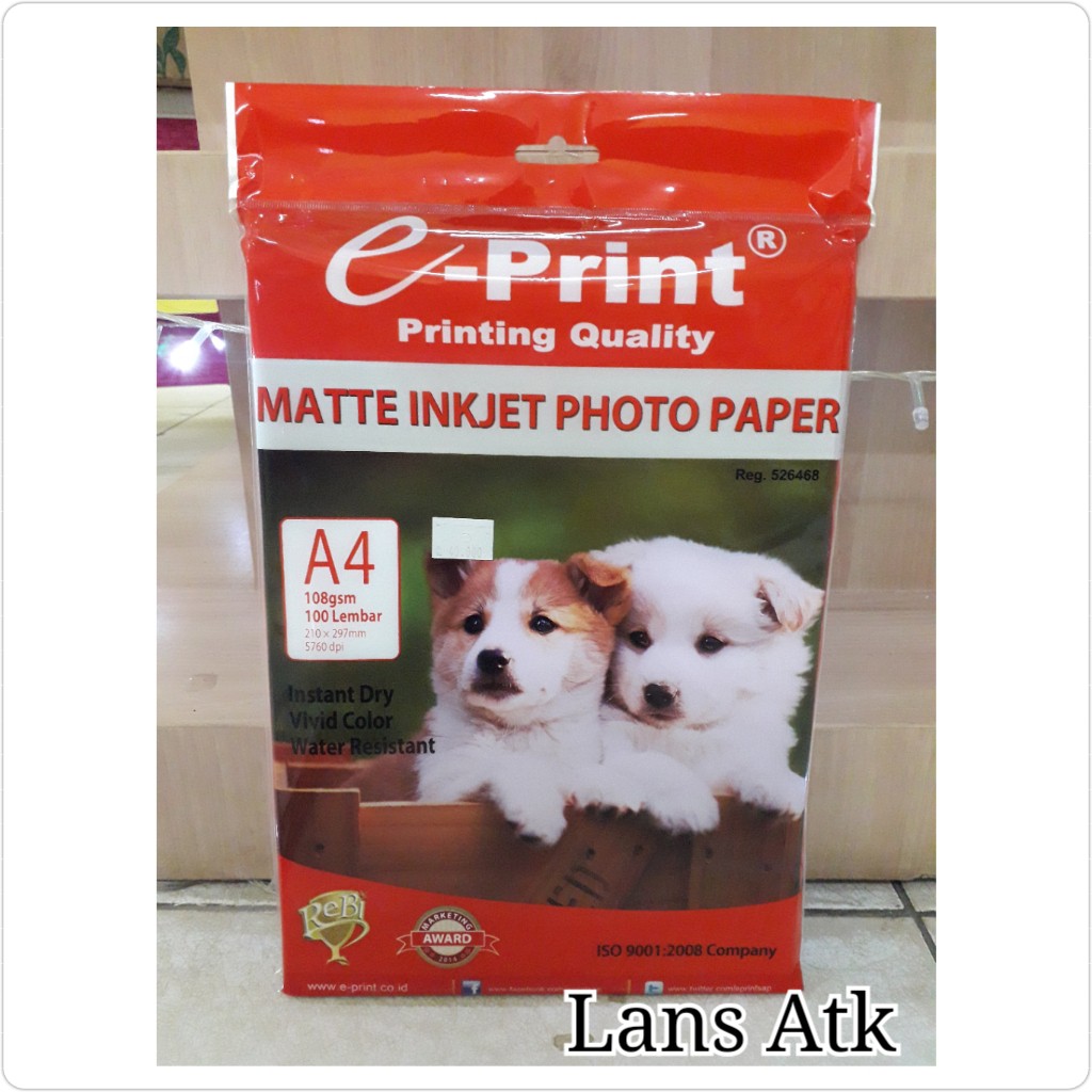 Jual Kertas Matte E-print Inkjet Photo Paper A4 108 gsm 100 Lembar ...