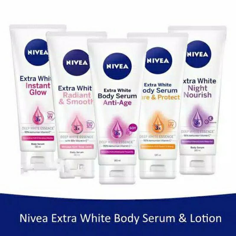 Jual Nivea Extra White Instant Glow Body Serum 180 Ml ~ Original 100