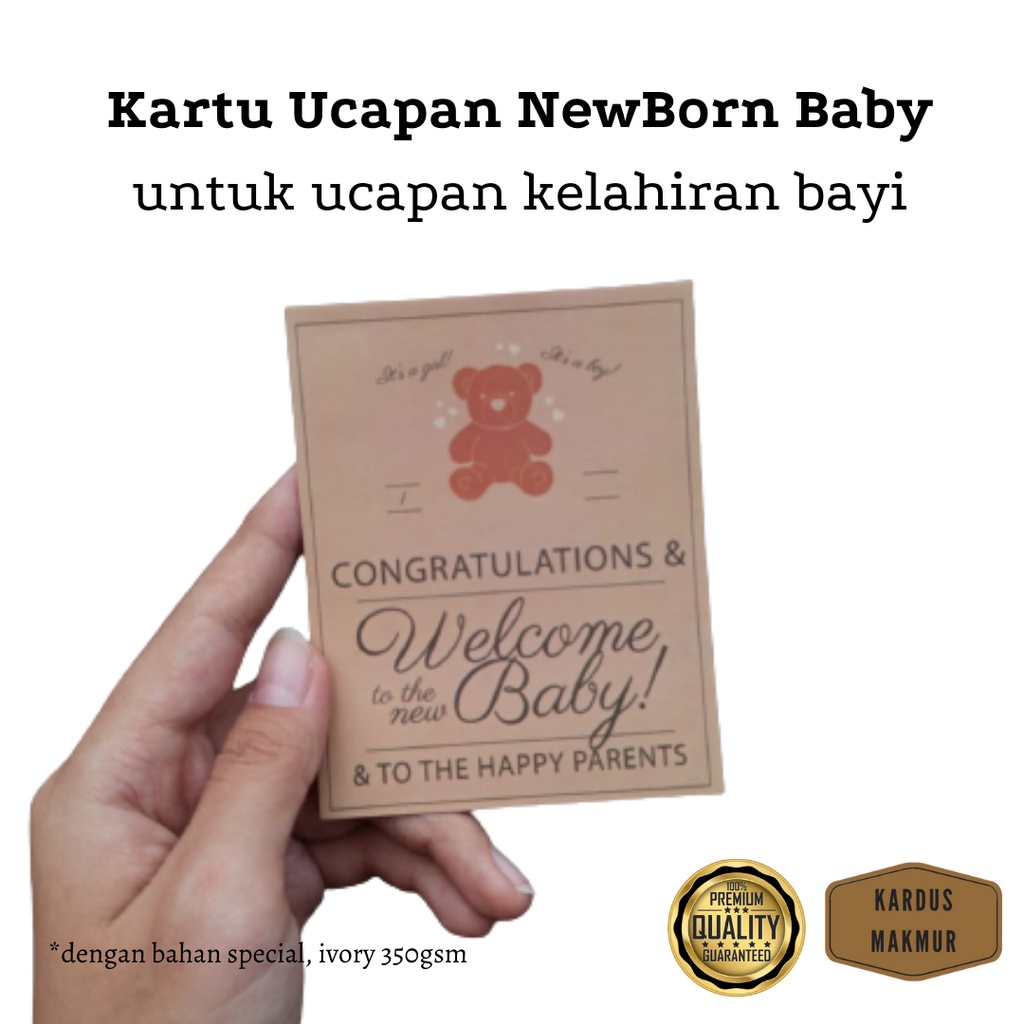 Jual Greeting card lucu welcome baby born untuk kartu ucapan kelahiran ...
